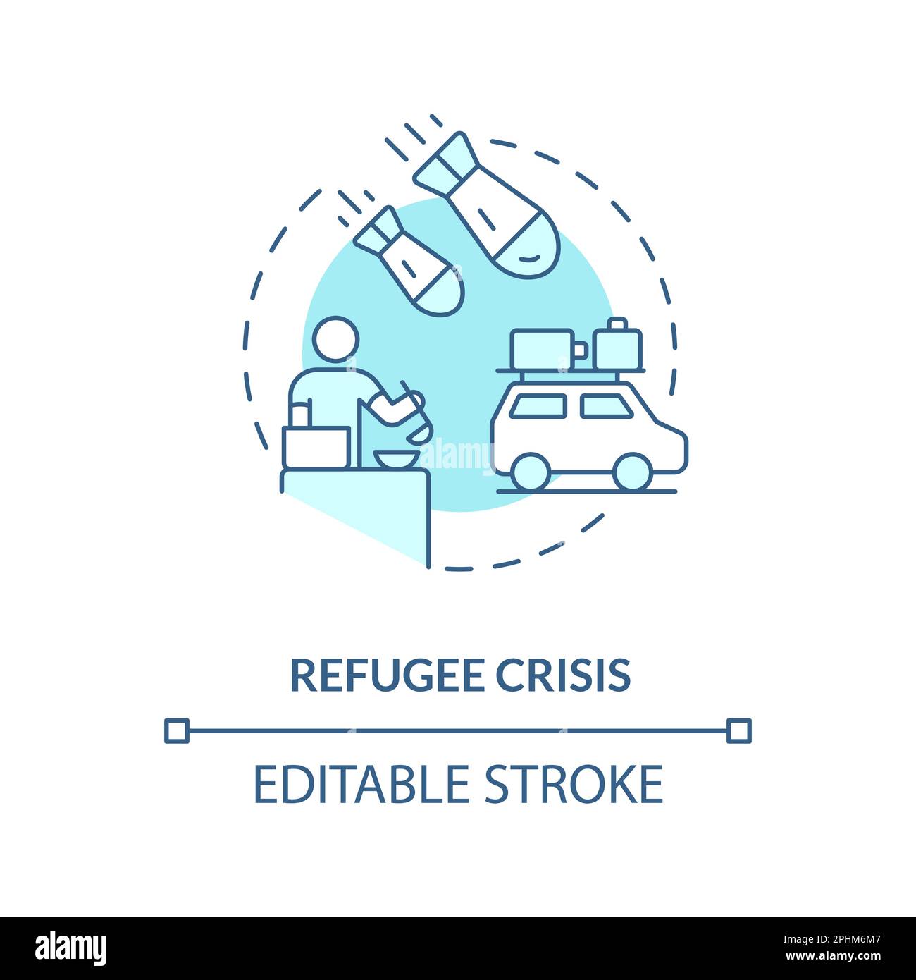 Refugee crisis blue concept icon Stock Vector Image & Art - Alamy