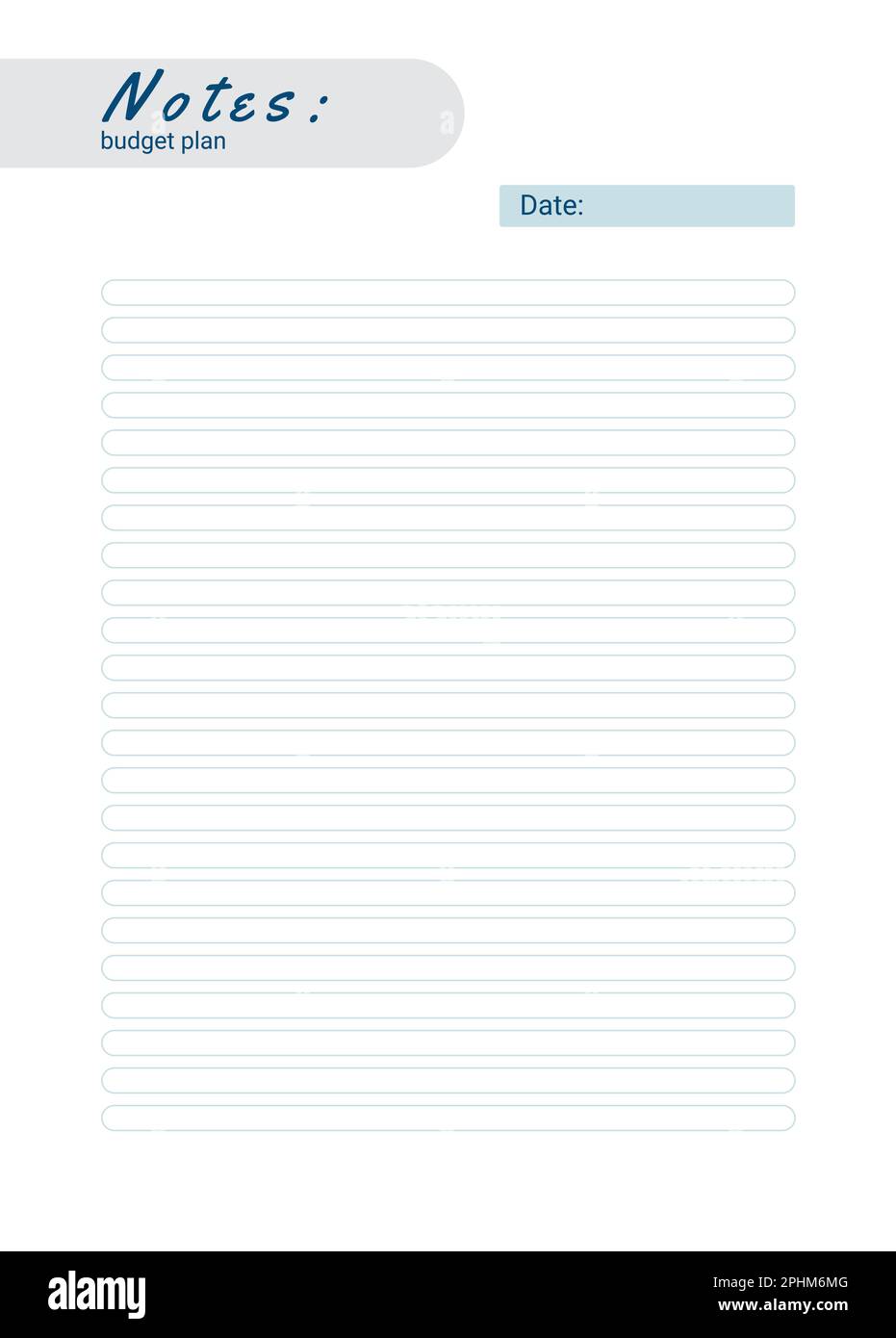 Notes of personal monthly budget planner, vector illustration Stock ...