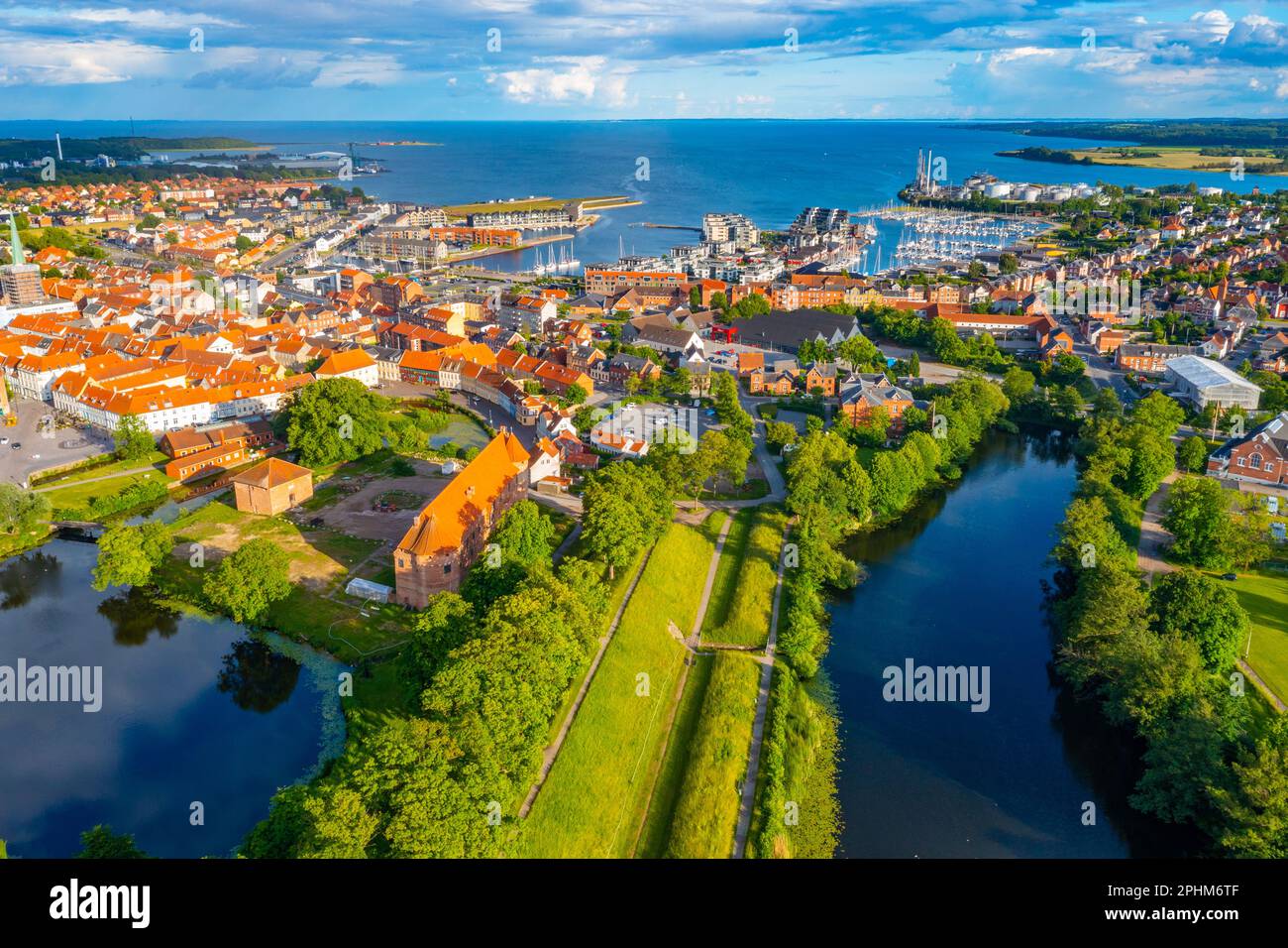 Aerial view of Danish town Nyborg Stock Photo - Alamy