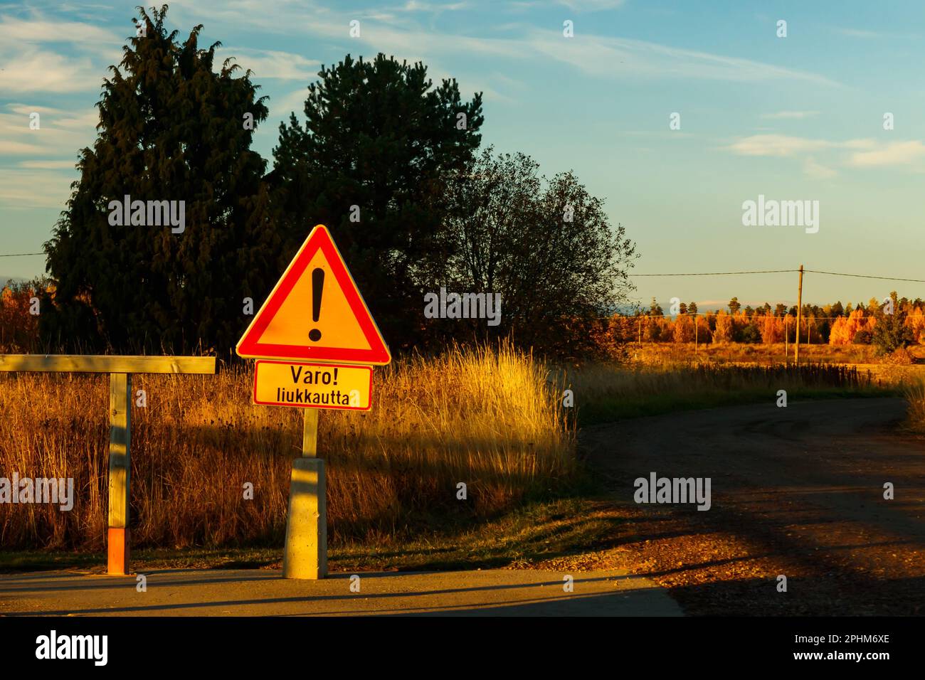 A sign, slippery conditions in finnish language in carpet cleaning ...