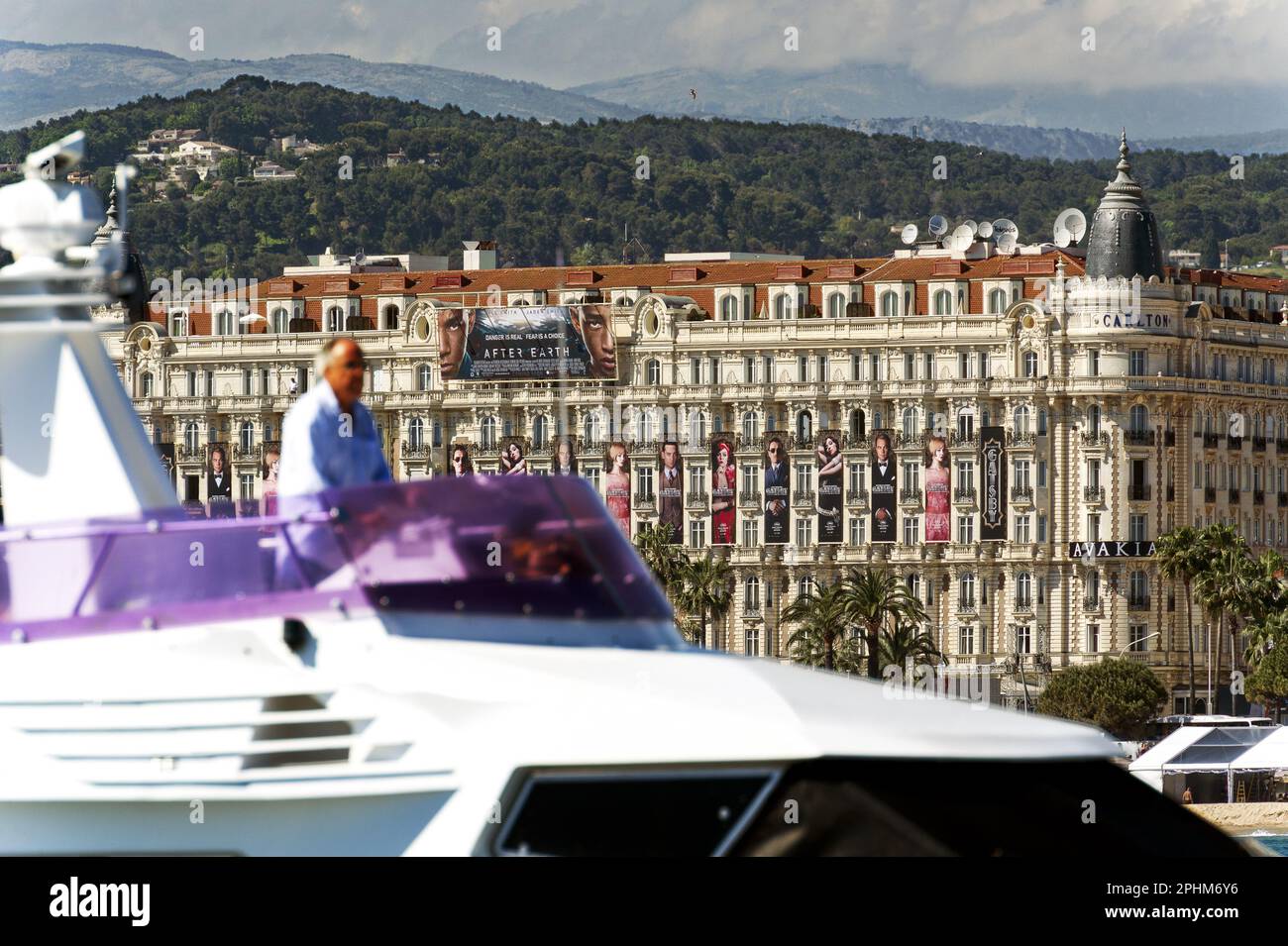 France. Alpes-Maritimes (06), Cannes, festival de Cannes. Yacht passing ...