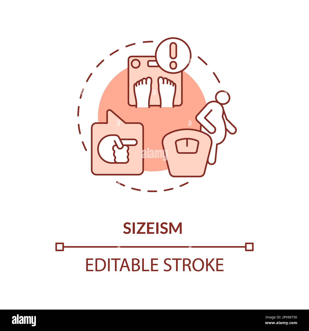 Sizeism red concept icon Stock Vector Image & Art - Alamy