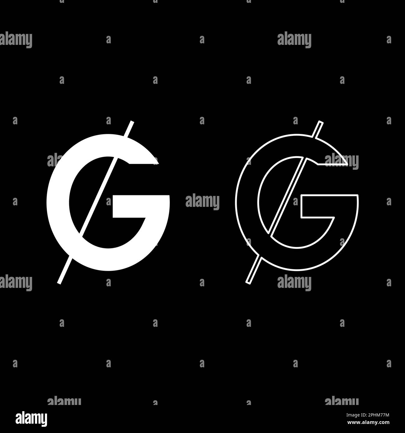 Guarani PYG Sign Paraguay currency symbol Paraguayan set icon white ...