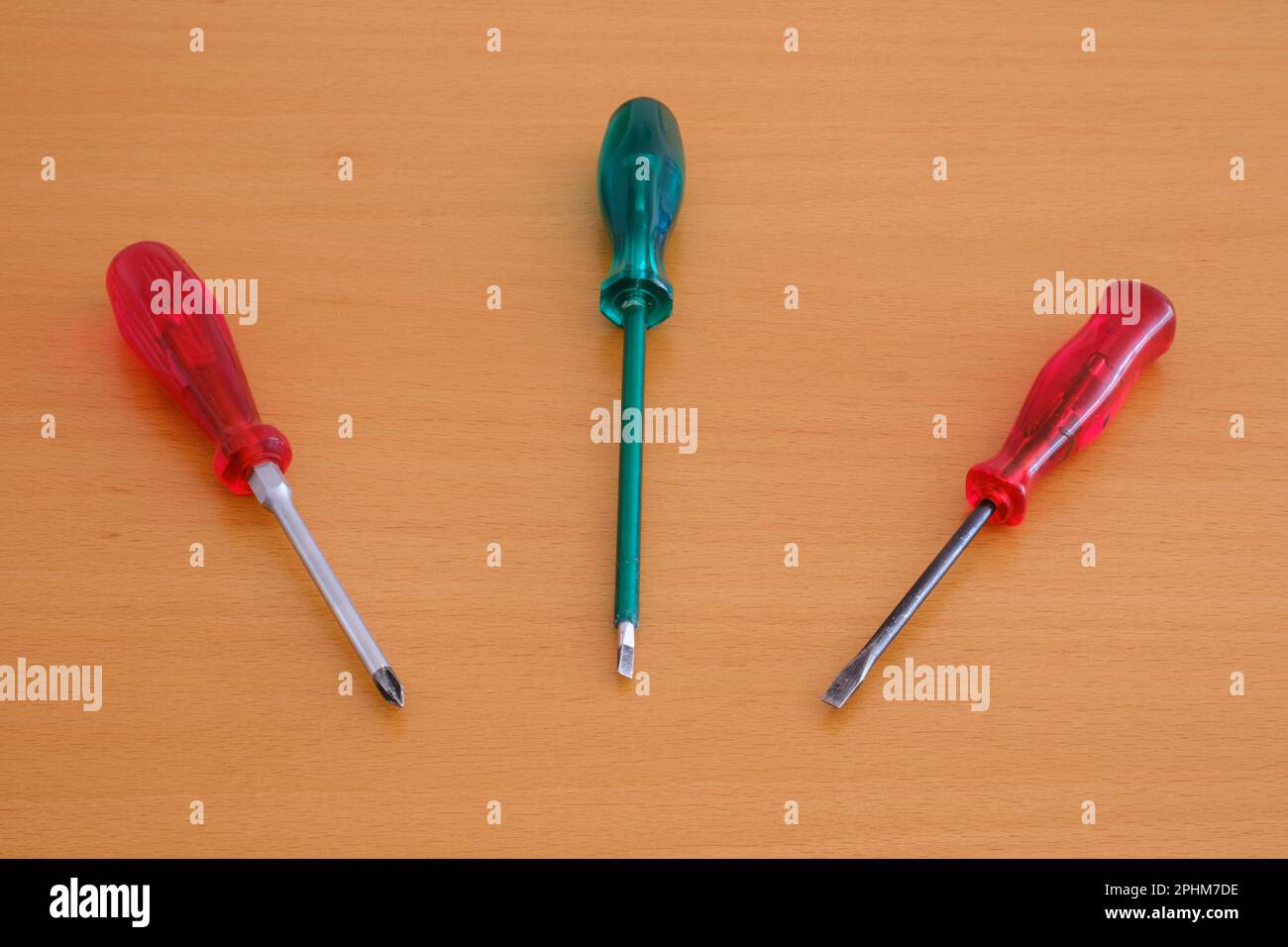 Screwdriver For Cross Screws And Screwdriver For Slotted Screws Stock ...