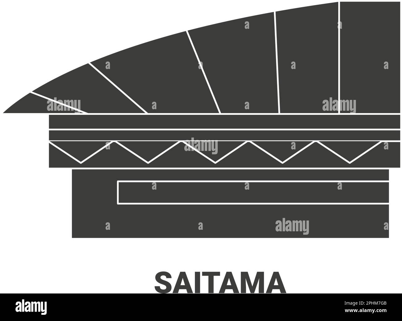 Japan, Saitama travel landmark vector illustration Stock Vector Image ...