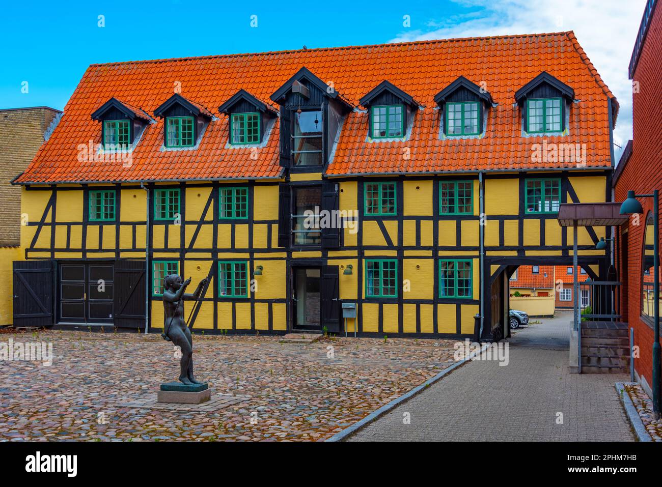 Yellow mansion in the center of Faaborg, Denmark Stock Photo - Alamy