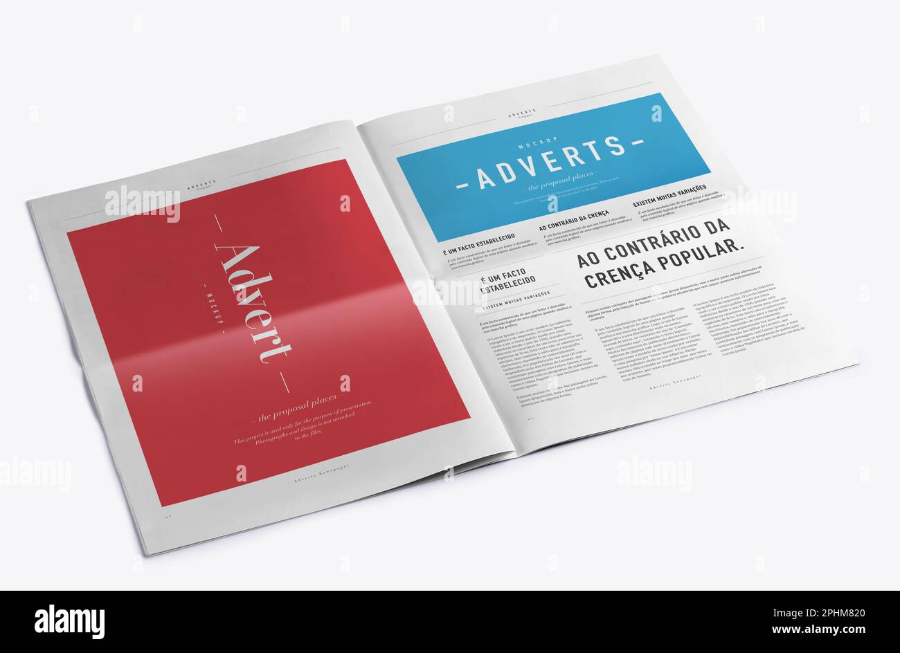 Newspaper Advertising Banner on Magazine, Brochure Mockup 3D Rendering ...