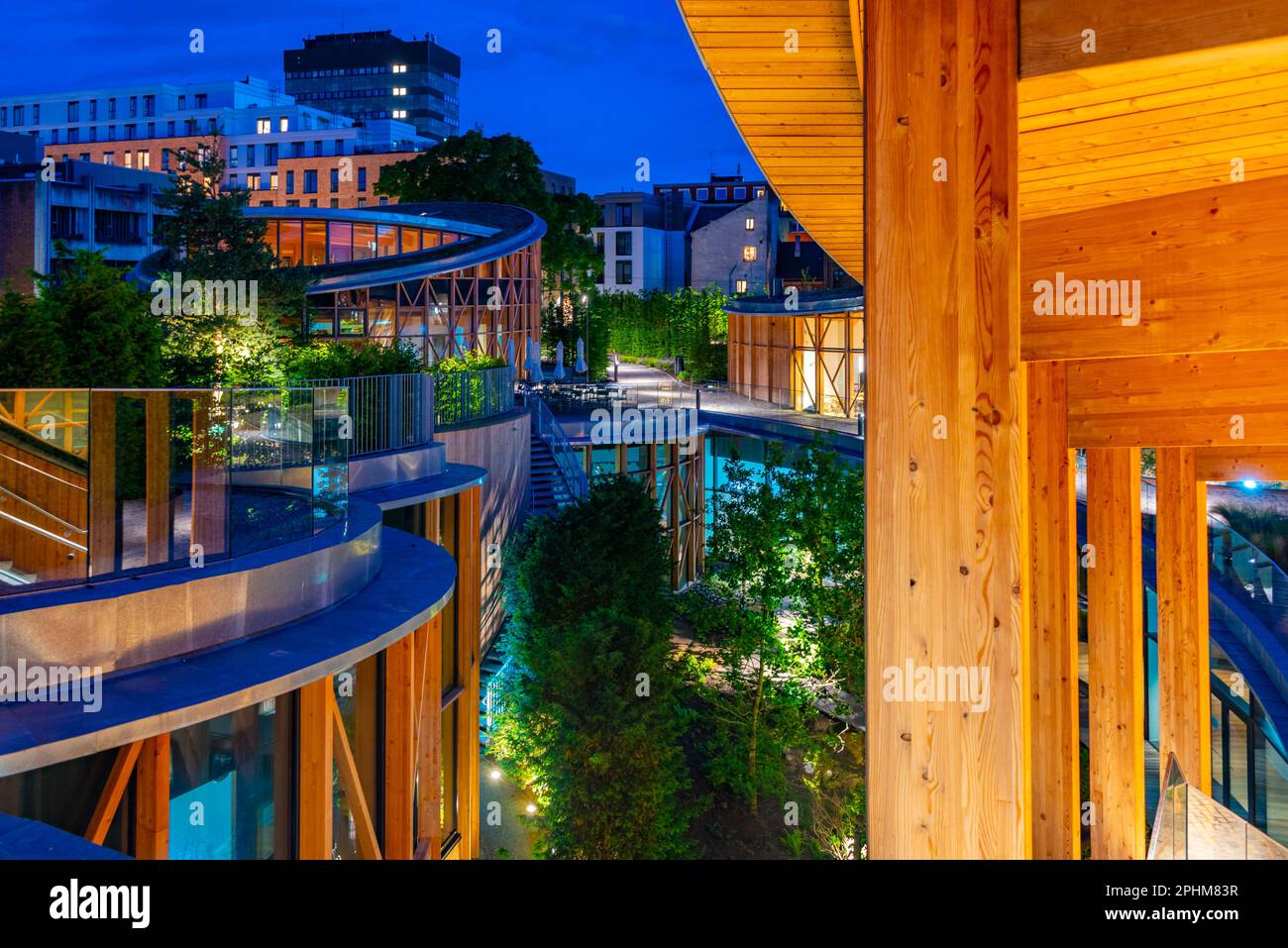 Night view of museum of Hans Christian Andersen in Odense, Denmark ...