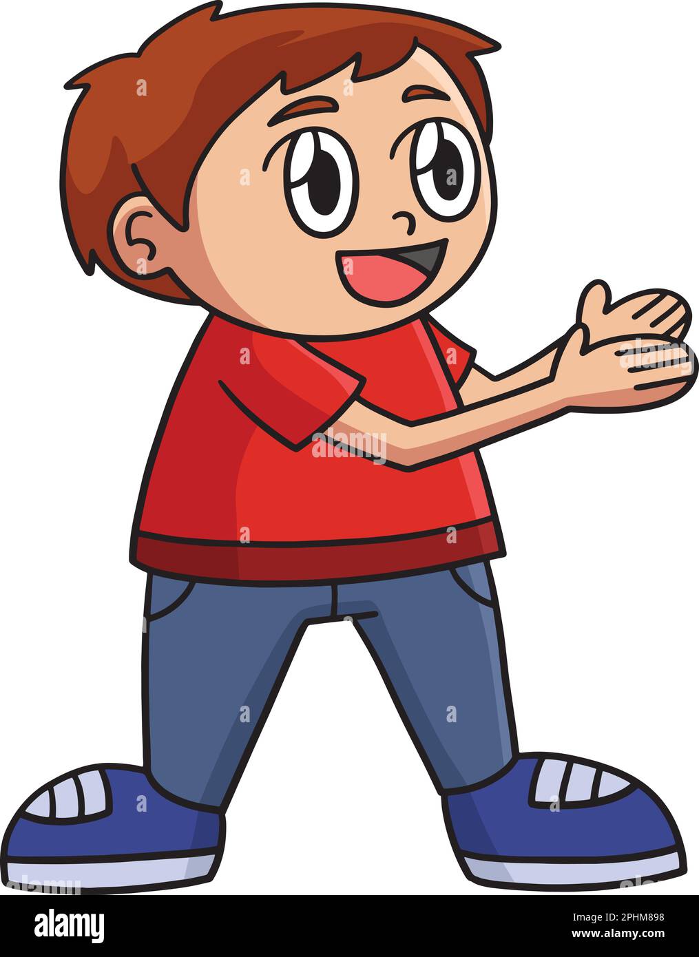 Happy Boy Cartoon Colored Clipart Illustration Stock Vector Image & Art ...