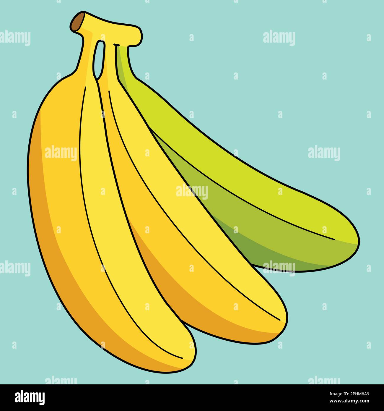 Banana Fruit Colored Cartoon Illustration Stock Vector Image & Art - Alamy