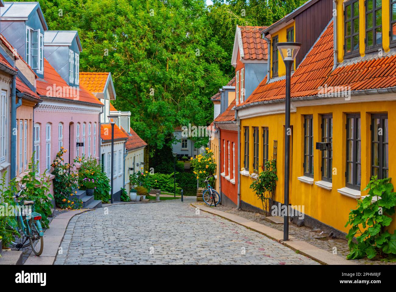 Medieval street in the old town of Odense, Denmark Stock Photo - Alamy