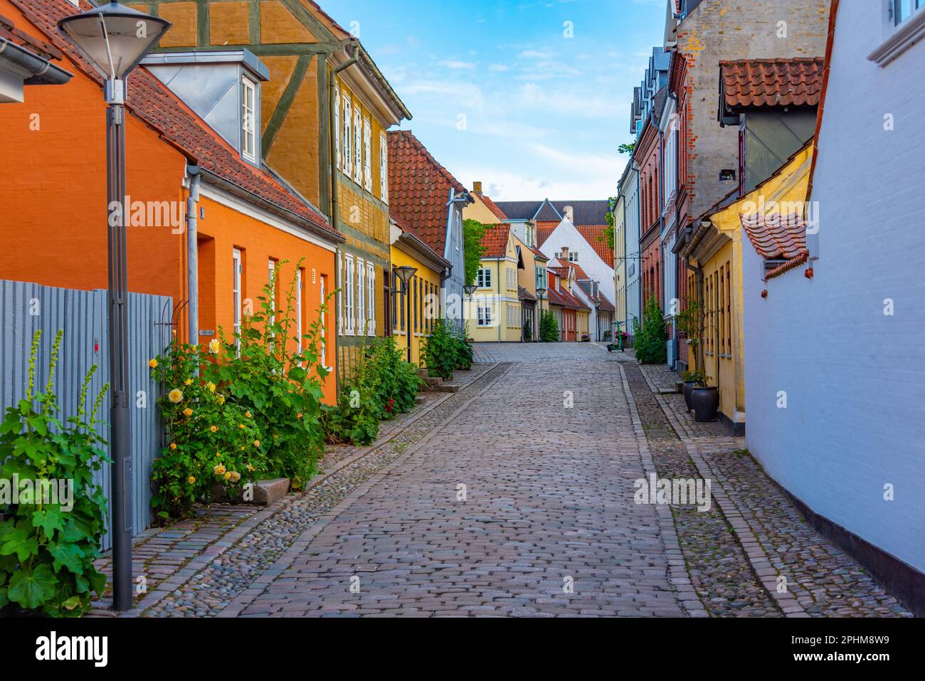 Colorful street in the center of Odense, Denmark Stock Photo - Alamy