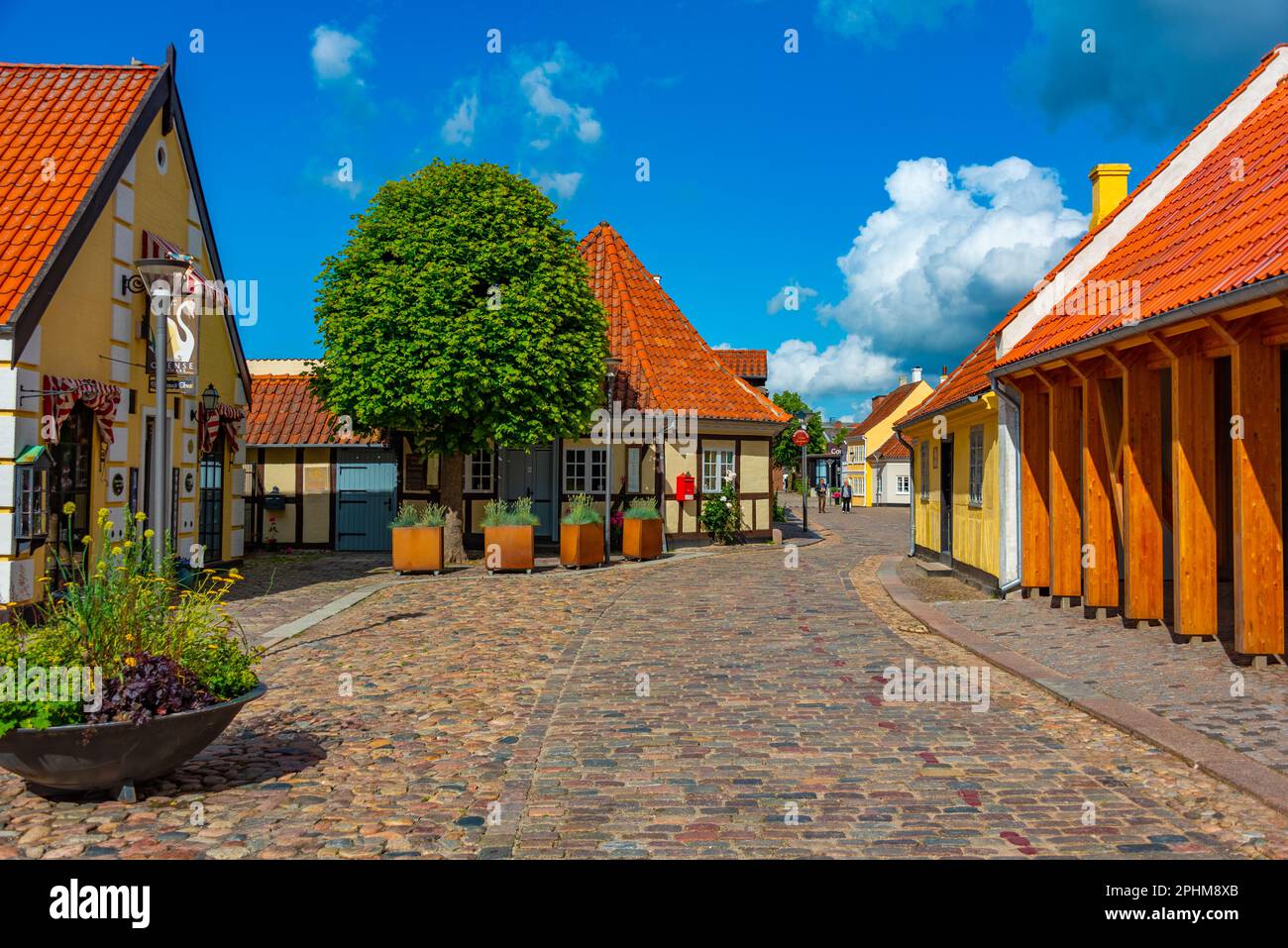 Colorful street in the center of Odense, Denmark Stock Photo - Alamy