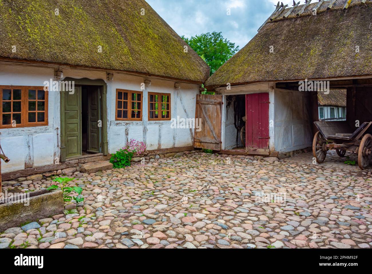 Den Fynske Landsby open-air museum with traditional Danish architecture ...