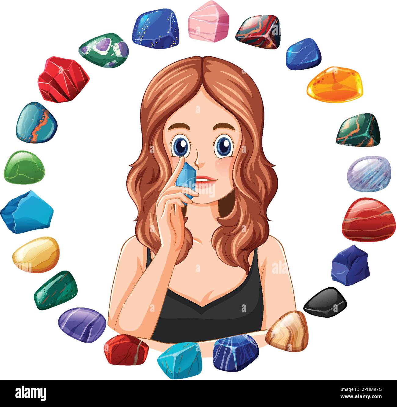 Woman in Crystals Circle Vector illustration Stock Vector Image & Art ...