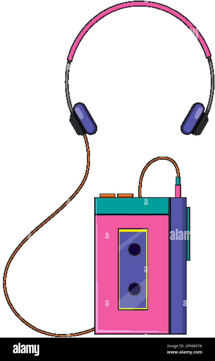 Personal stereo cassette player isolated illustration Stock Vector ...