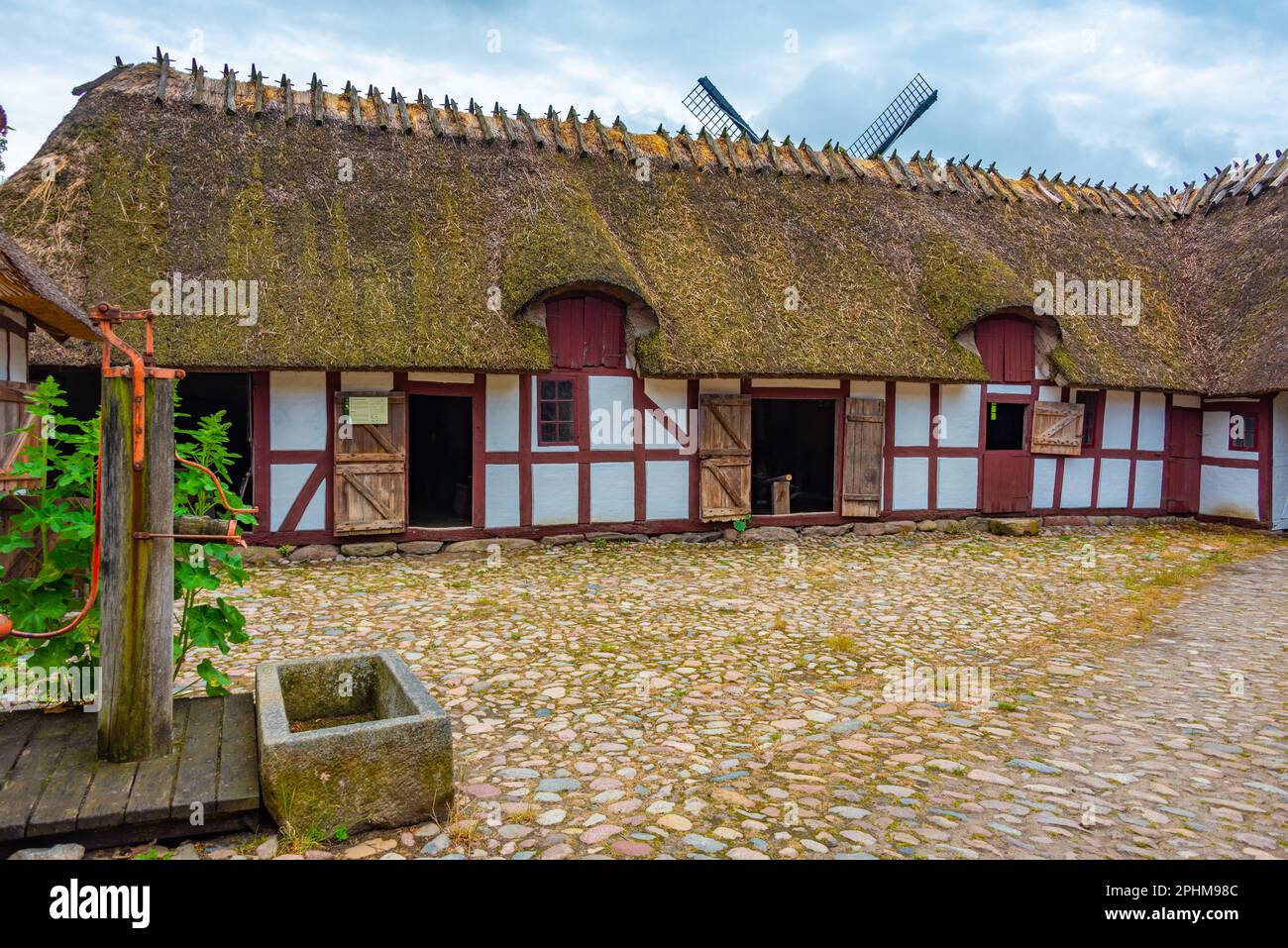 Den Fynske Landsby open-air museum with traditional Danish architecture ...