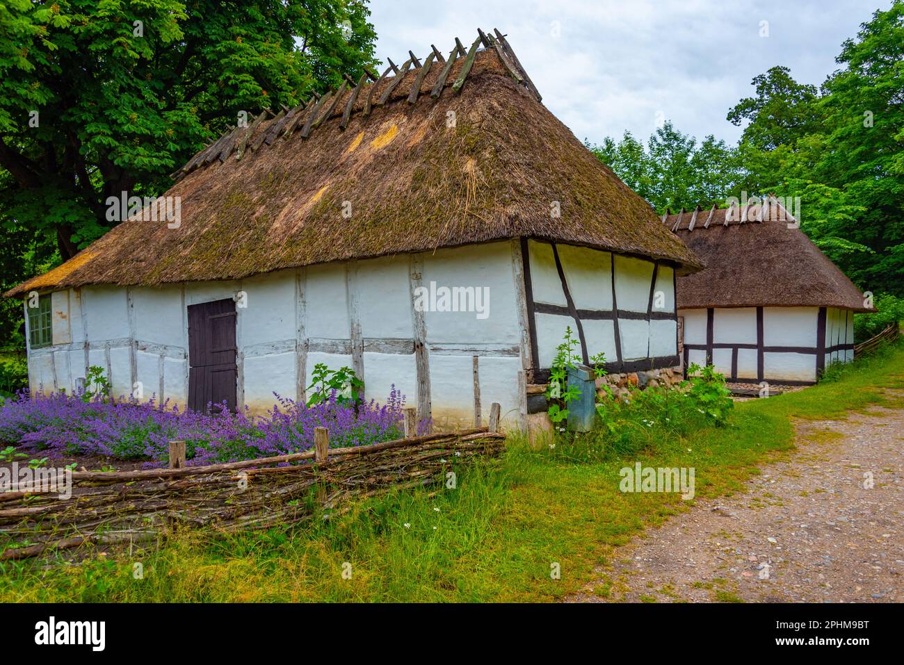 Den Fynske Landsby open-air museum with traditional Danish architecture ...