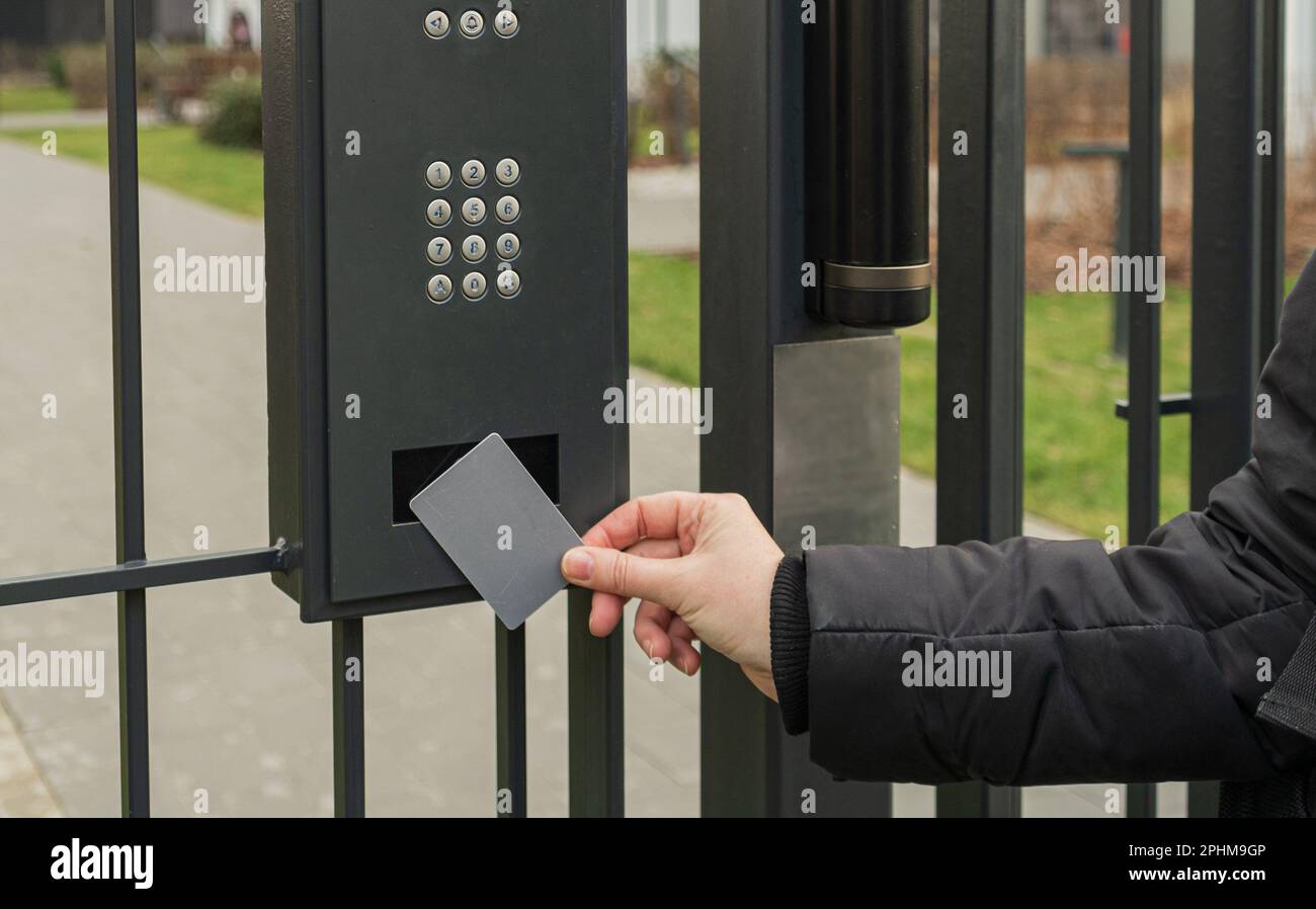 Secure Home System, Electronic Key Card, Intercom Keypad, Using Door ...