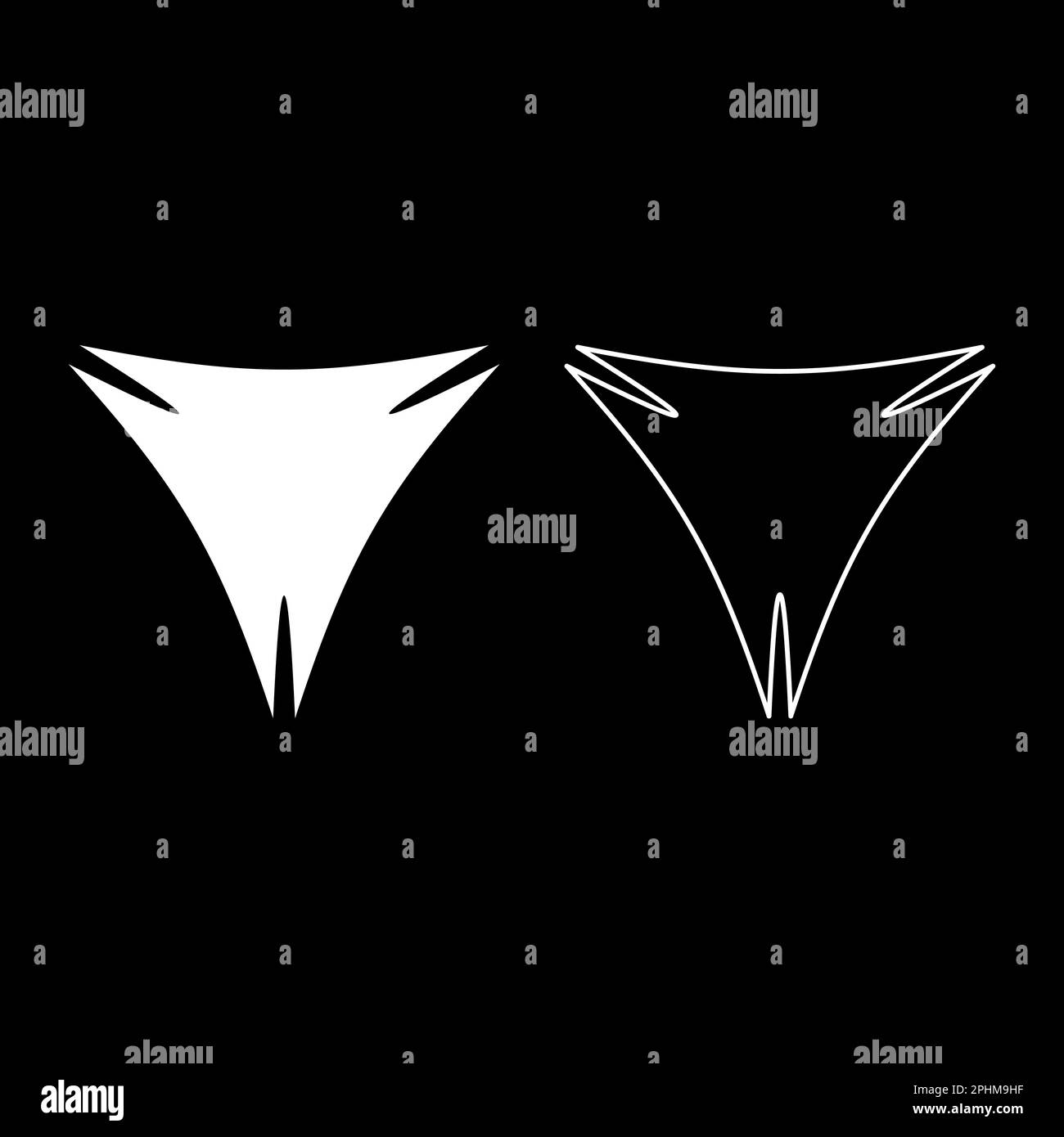 Triangle abstract shape for banner superhero sign set icon white color ...