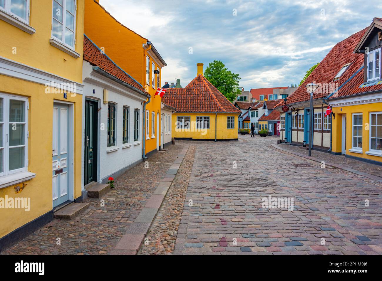 Colorful street in the center of Odense, Denmark Stock Photo - Alamy