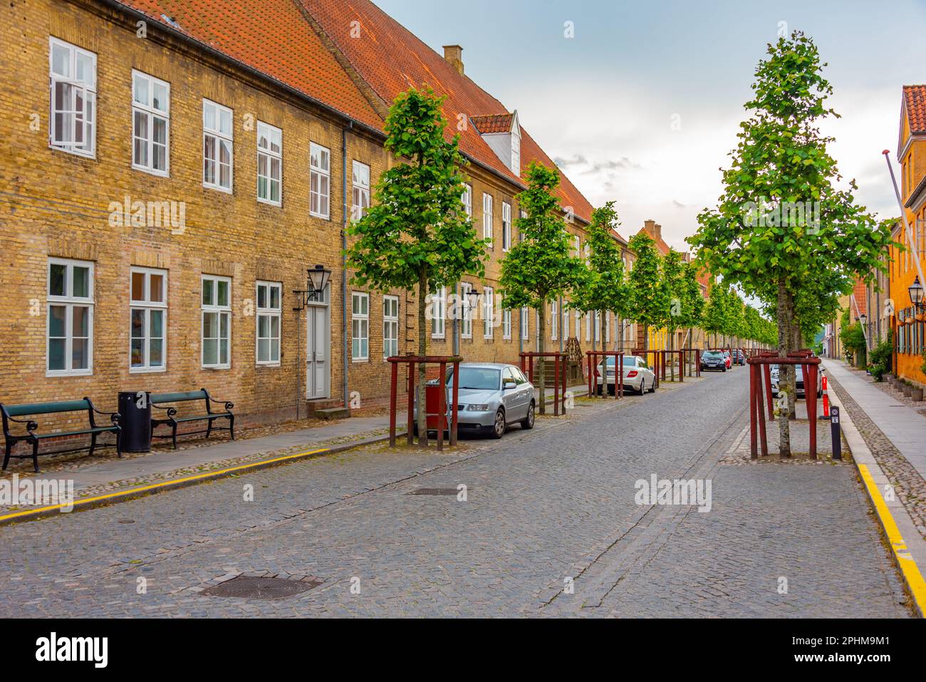 Traditional street in Danish town Christiansfeld Stock Photo - Alamy