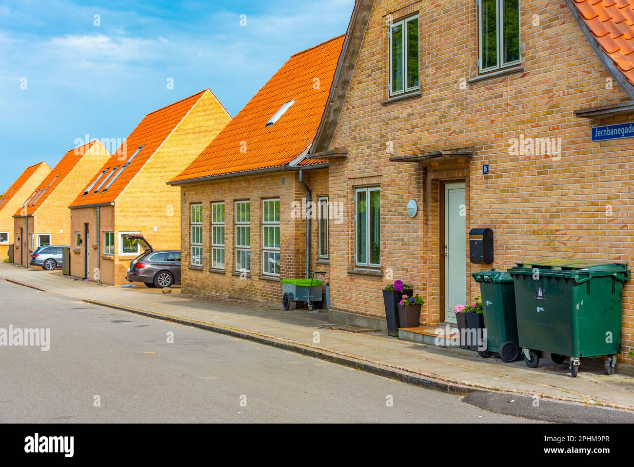 Traditional street in Danish town Christiansfeld Stock Photo - Alamy