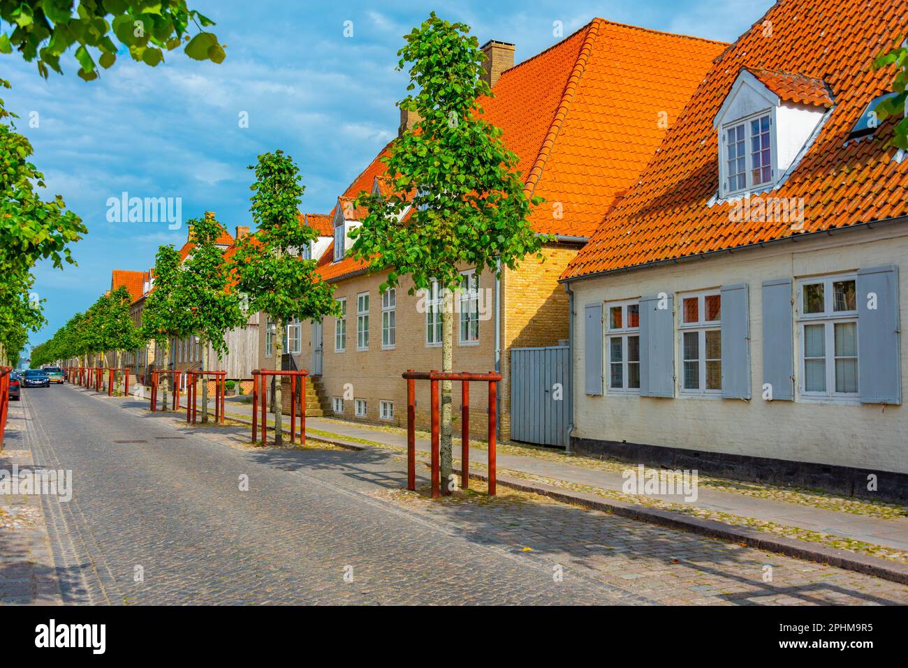 Traditional street in Danish town Christiansfeld Stock Photo - Alamy