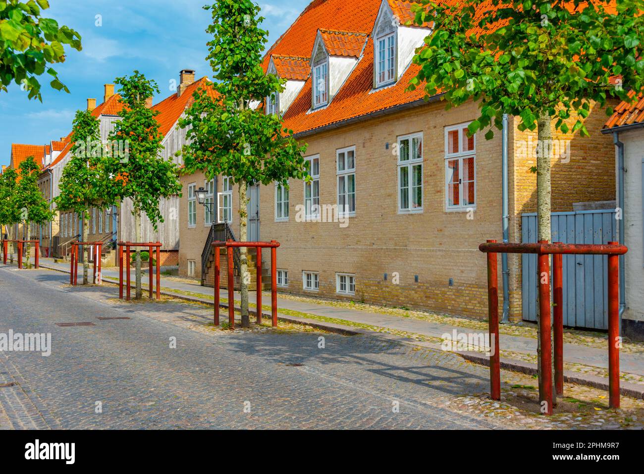 Traditional street in Danish town Christiansfeld Stock Photo - Alamy