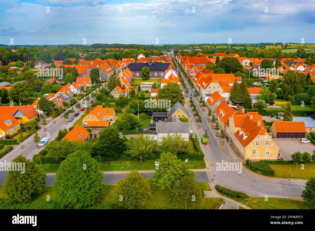 Aerial view of Danish town Christiansfeld Stock Photo - Alamy