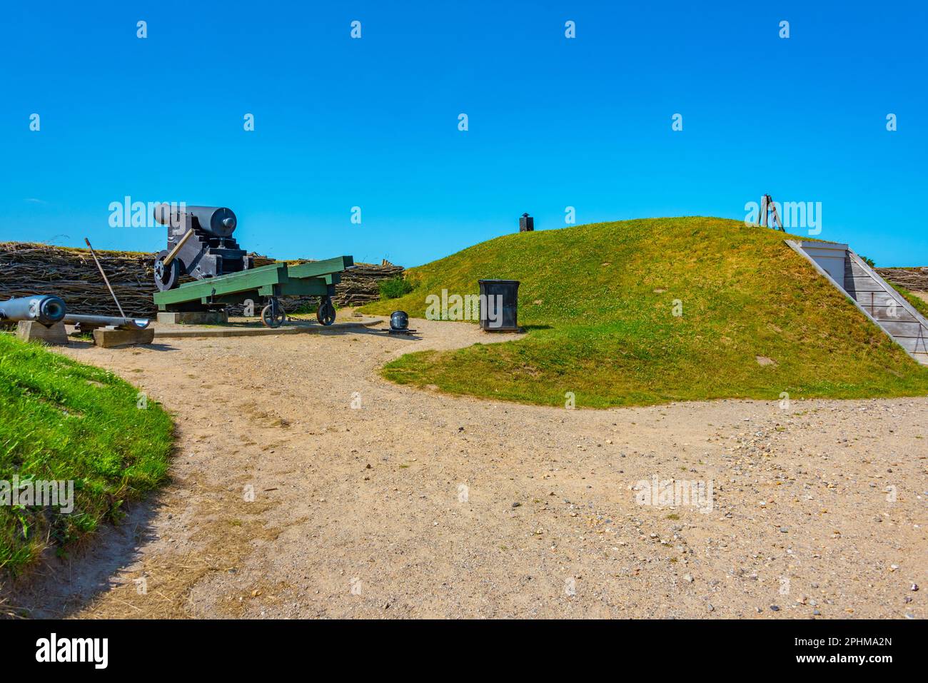 Cannons at DybbГёl Banke historical site commemorating war between ...
