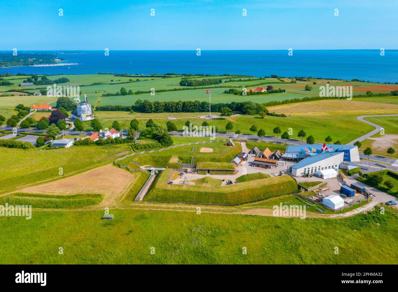 Panorama view of Dybböl Banke historical site commemorating war between ...