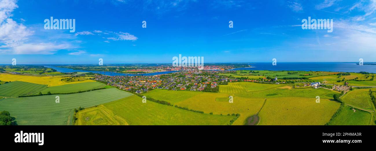 Panorama view of Dybböl Banke historical site commemorating war between ...