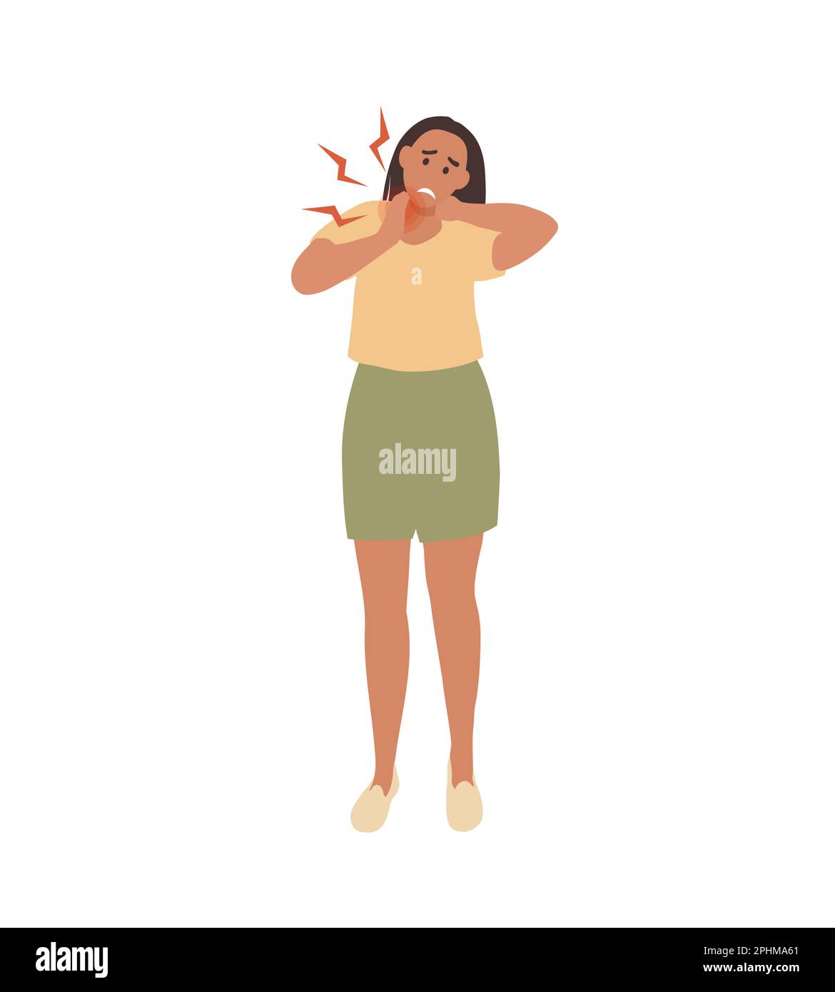 Woman neck shoulder pain Stock Vector Images - Alamy