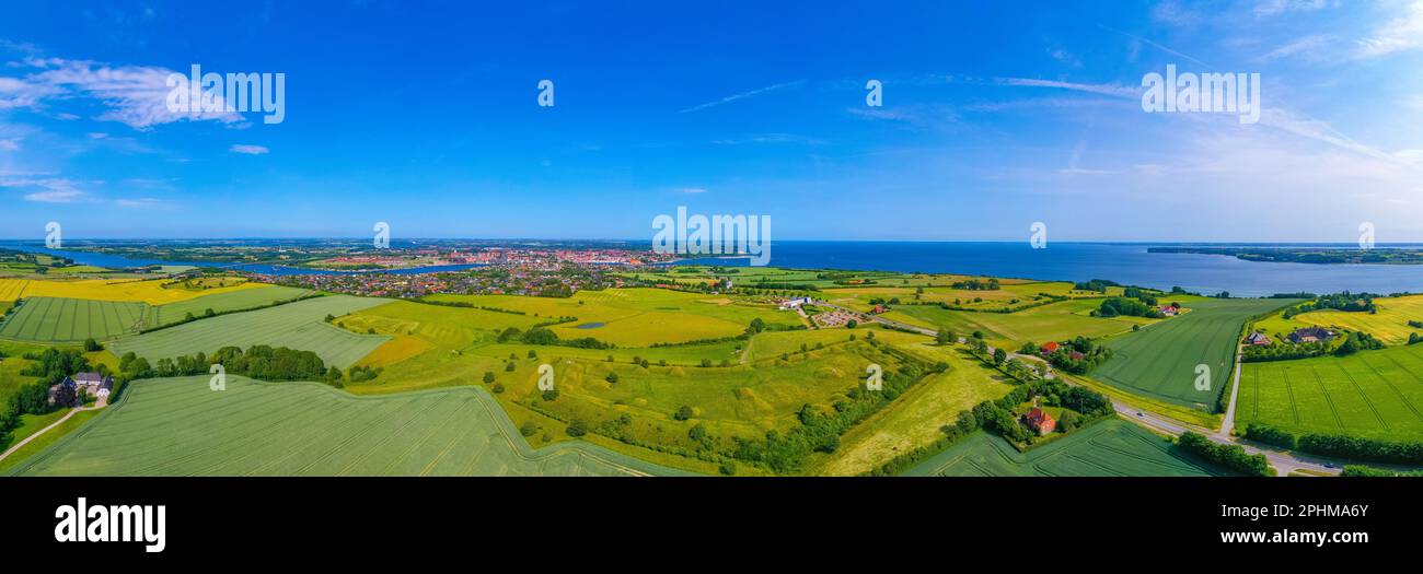Panorama view of Dybböl Banke historical site commemorating war between ...