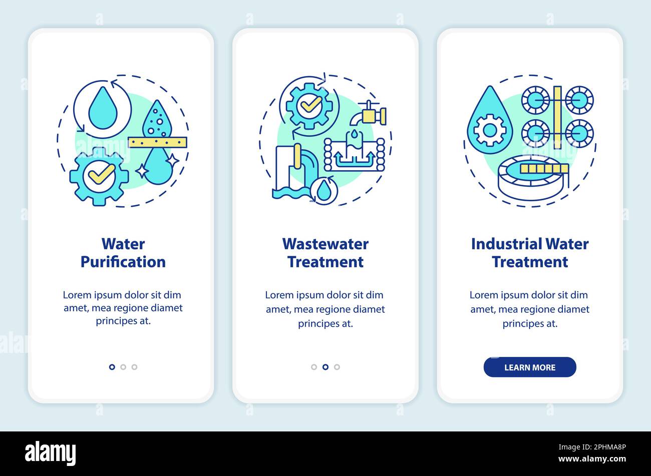 Water treatment onboarding mobile app screen Stock Vector Image & Art ...
