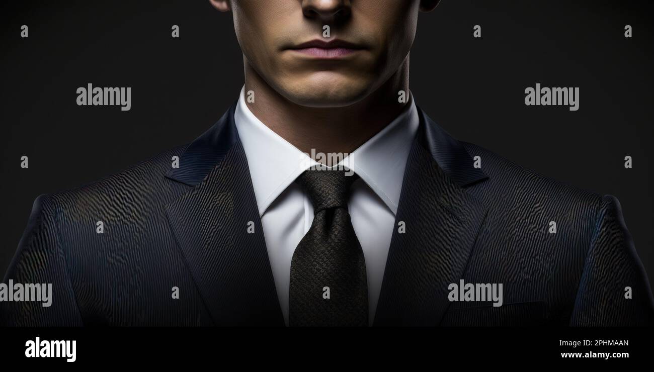 A male model is standing and posing wearing a plain black shirt and ...