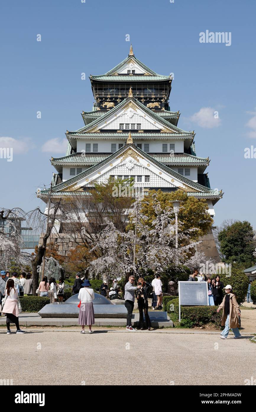 Osaka, Japan. March 28, 2023, People gather at Osaka Castle Park's ...