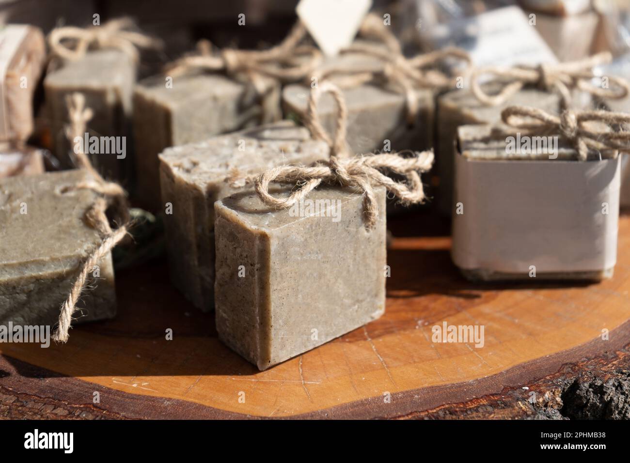 Homemade Herbal Soap with Flower Petals on Market, Hand Made Herb Soap ...