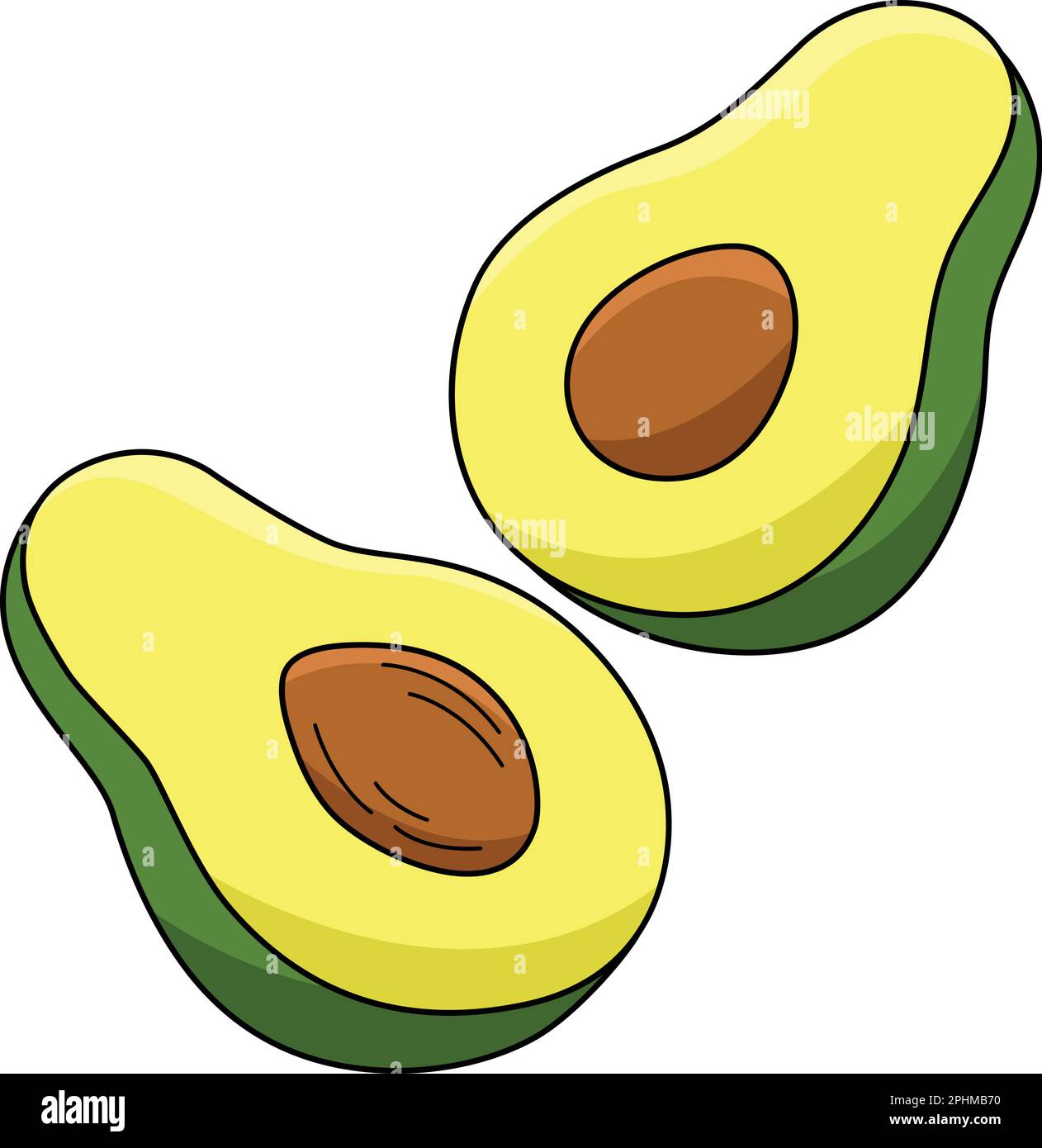 Half Avocado Fruit Cartoon Colored Clipart Stock Vector Image & Art - Alamy