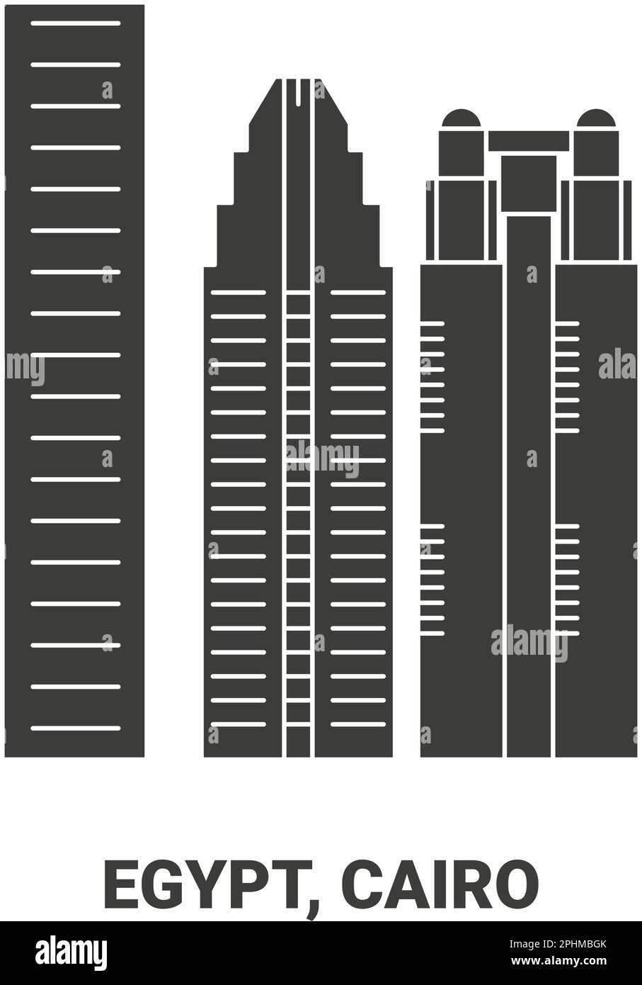 Egypt, Cairo travel landmark vector illustration Stock Vector Image ...
