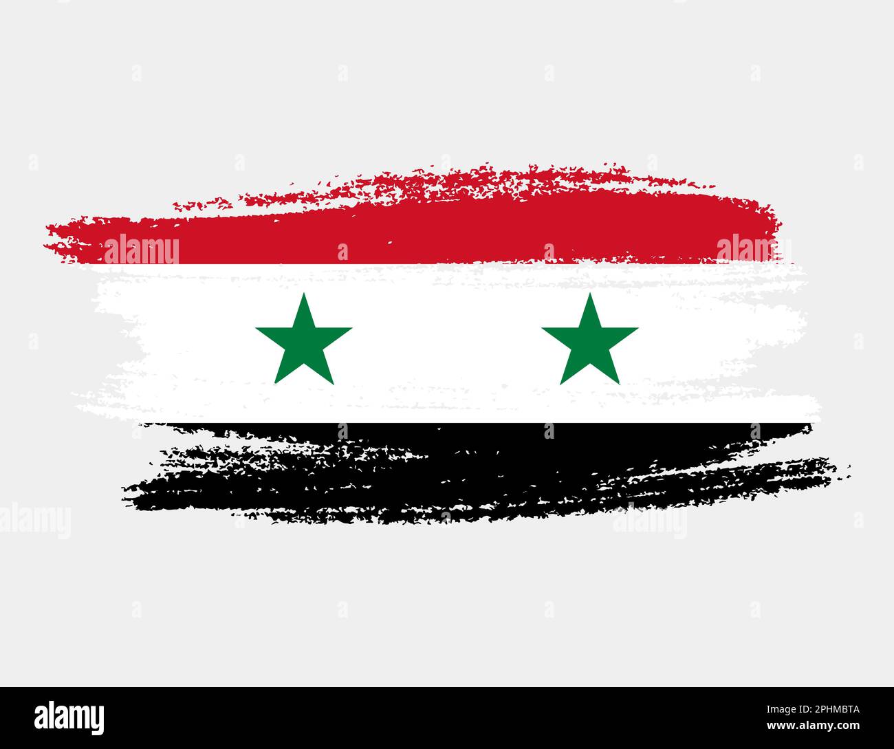 Artistic grunge brush flag of Syria isolated on white background ...