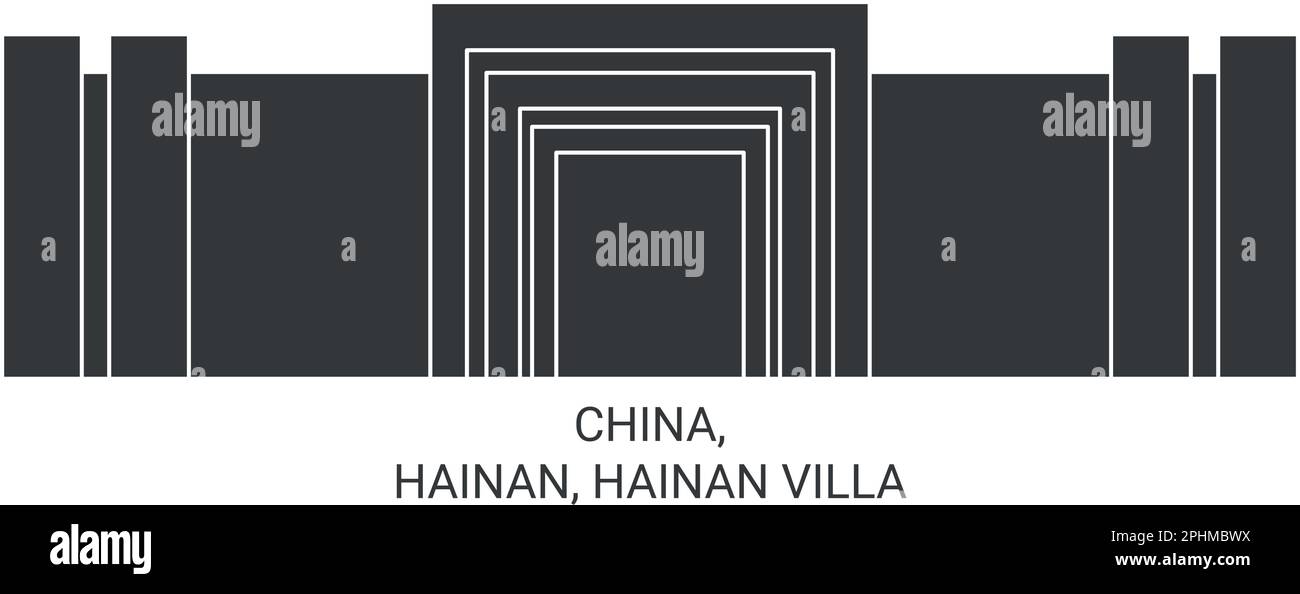 China, Hainan, Hainan Villa travel landmark vector illustration Stock ...