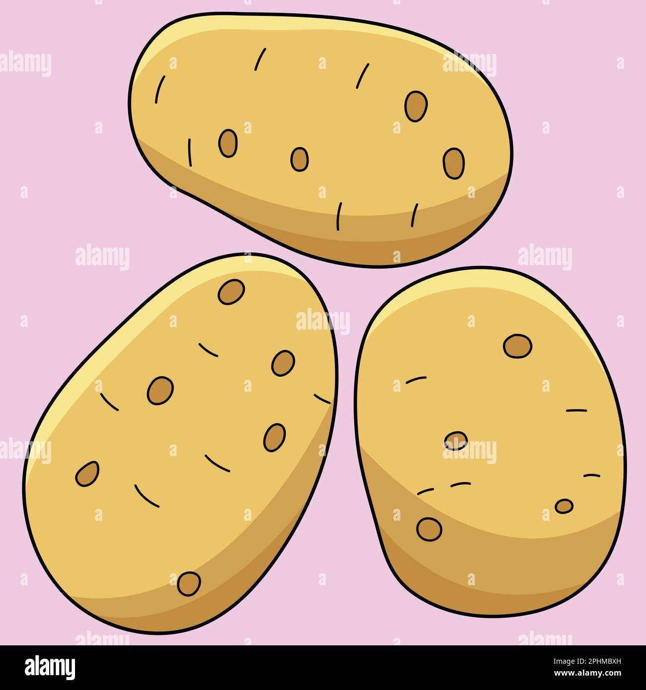 Potato Vegetable Colored Cartoon Illustration Stock Vector Image & Art ...