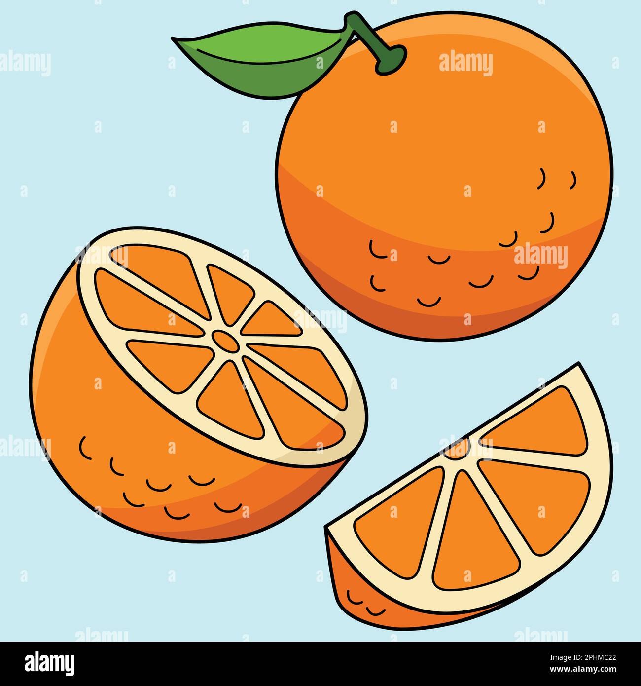 Orange Fruit Colored Cartoon Illustration Stock Vector Image & Art - Alamy
