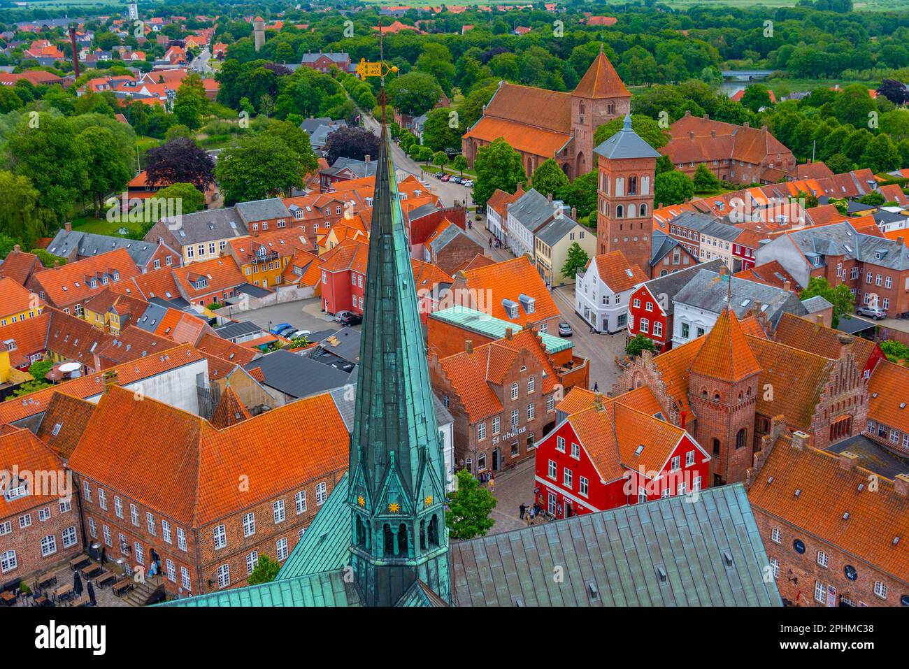 Aerial view of Danish town Ribe Stock Photo - Alamy