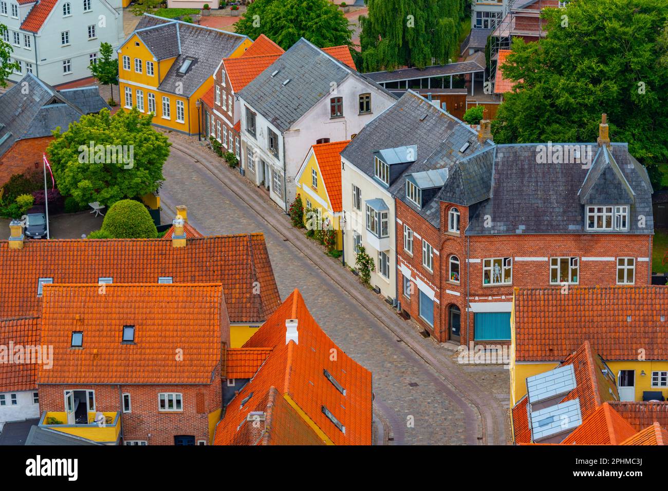 Aerial view of Danish town Ribe Stock Photo - Alamy