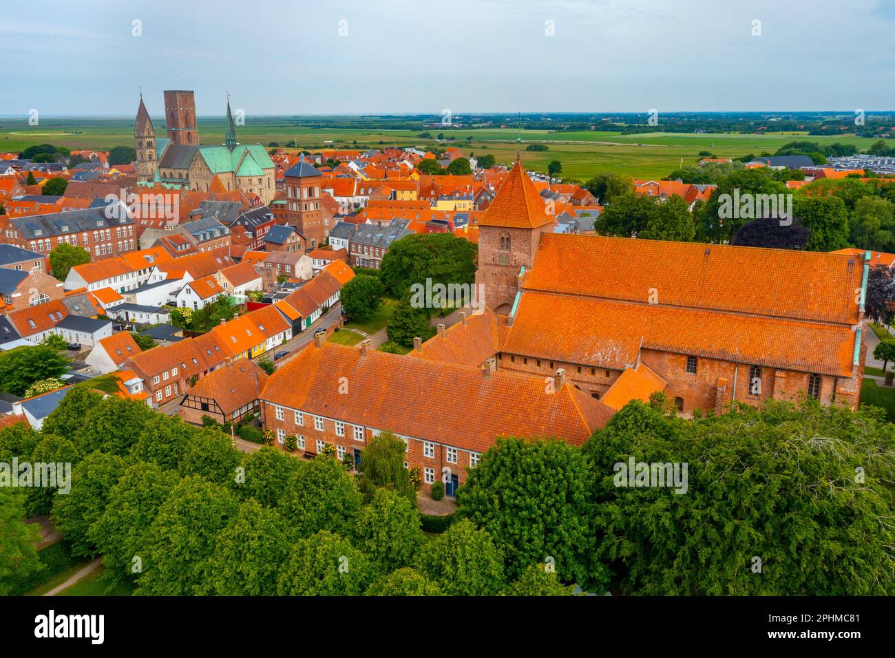 Panorama view of Danish town Ribe Stock Photo - Alamy