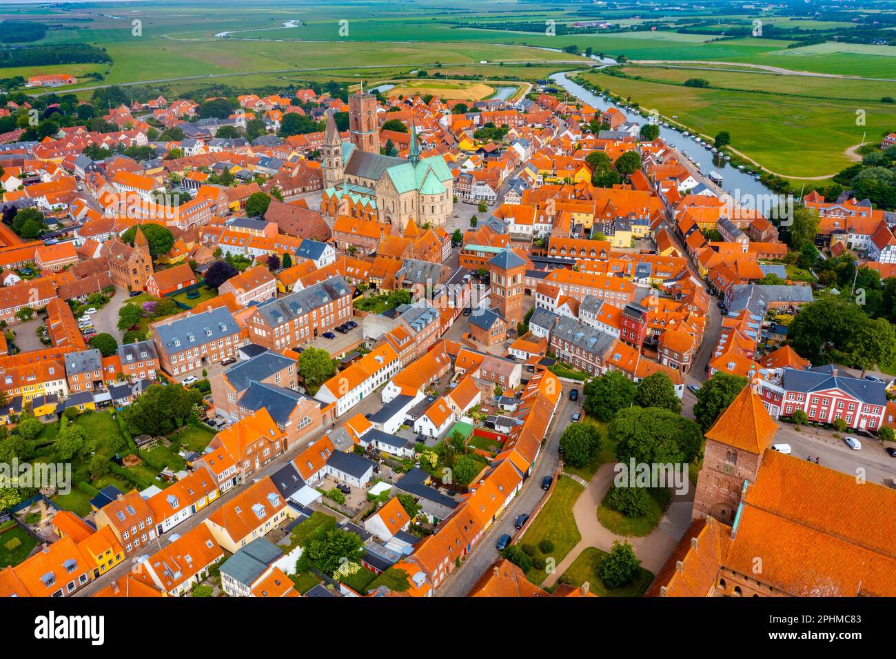 Cityscape of Danish town Ribe Stock Photo - Alamy