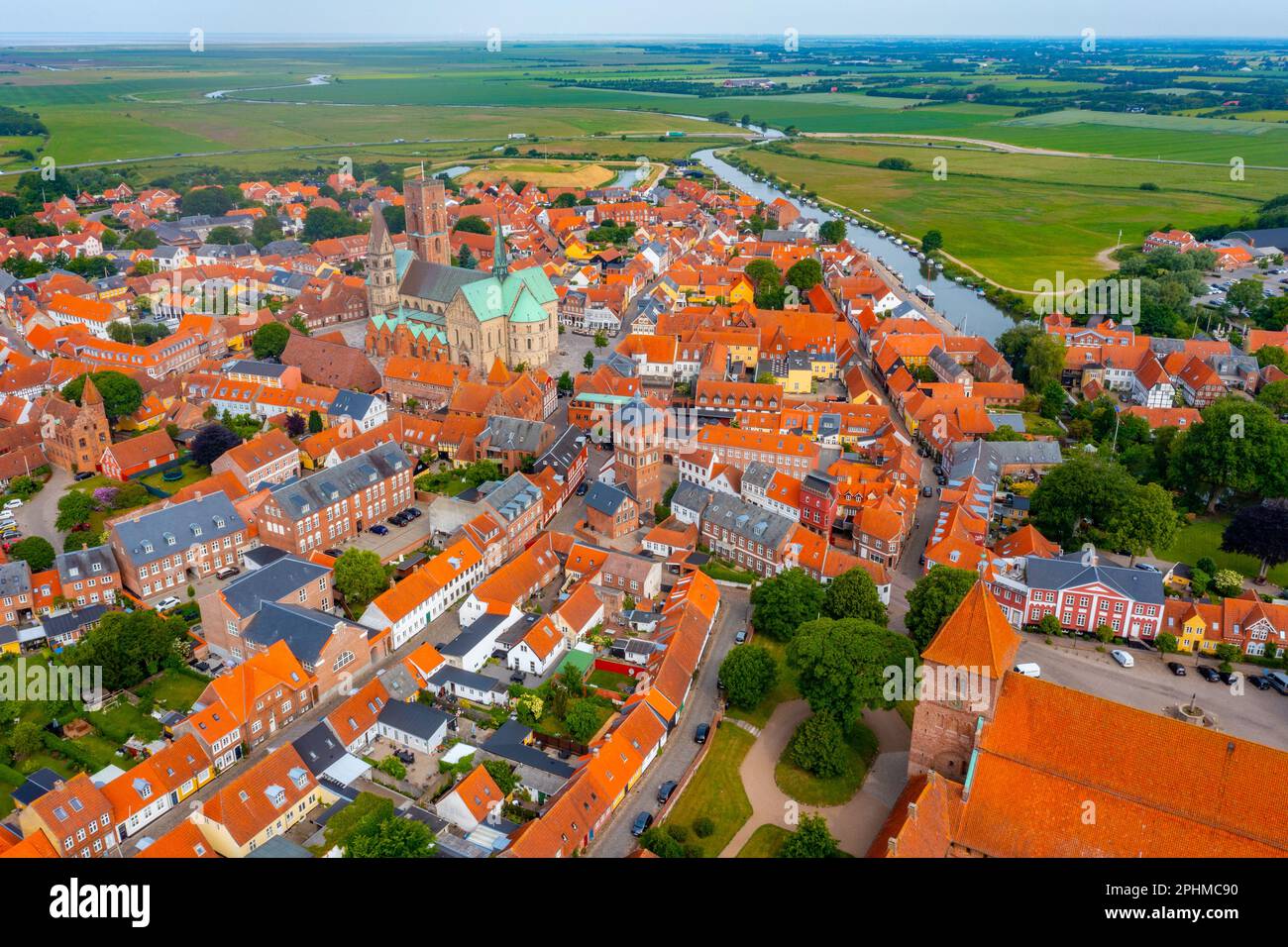 Panorama view of Danish town Ribe Stock Photo - Alamy